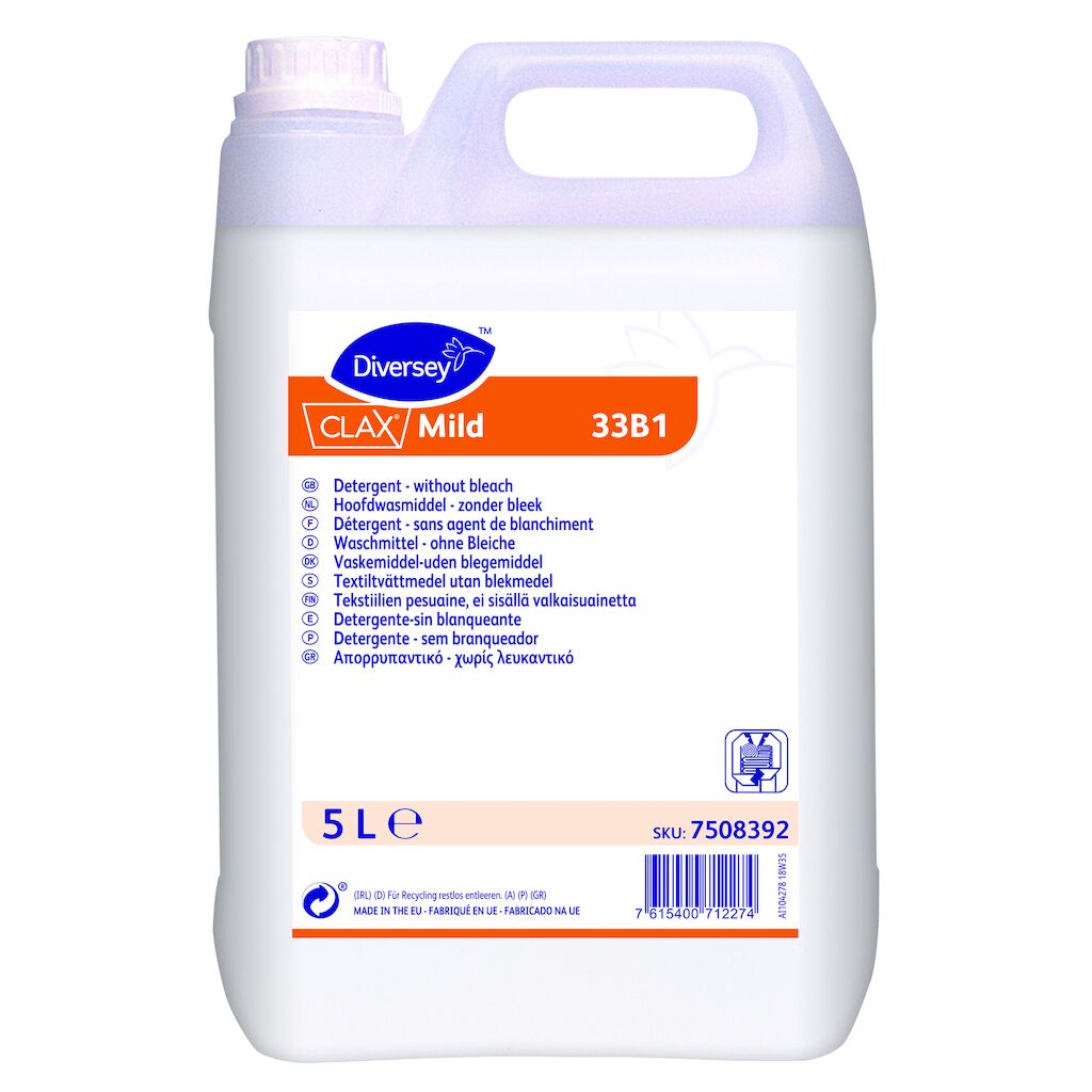 Diversey Clax Mild 33B1 wasmiddel 2 x 5L - Soli Clean