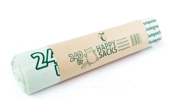 Afvalzak BIO 115 x 140 cm Wit/Groen T18 240L doos 15 x 10 st - Soli Clean